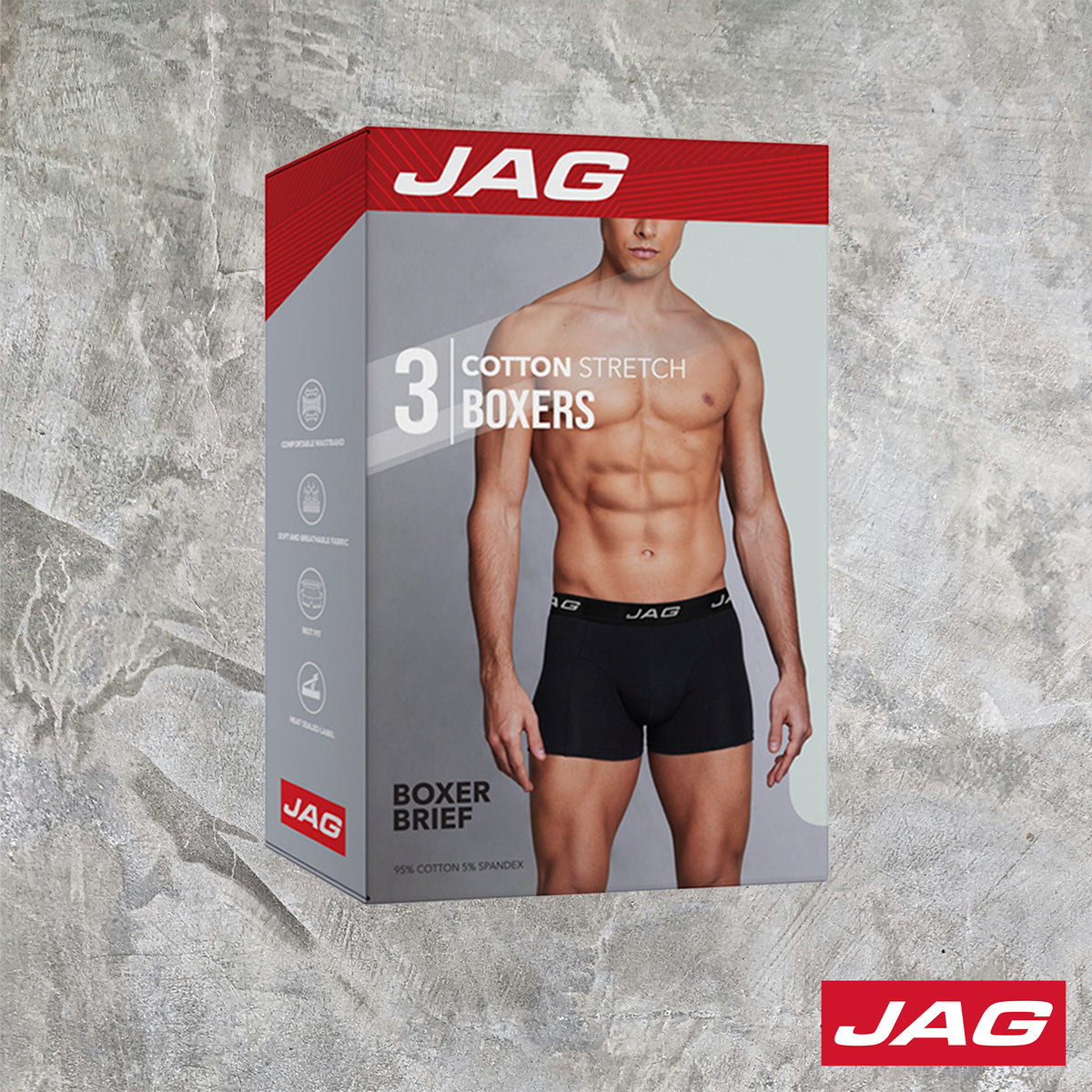 Jag Men's Boxer Brief 3 in 1 Pack 50AE3000 – Jag Jeans