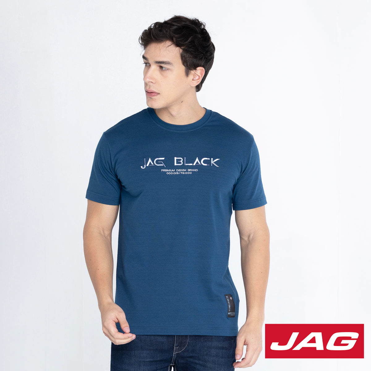 Jag Black Men's Rugged Boxy Embossed Logo Tee – Jag Jeans